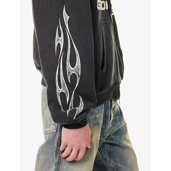 GODMADE Logo-print Zip-up Cotton Hoodie