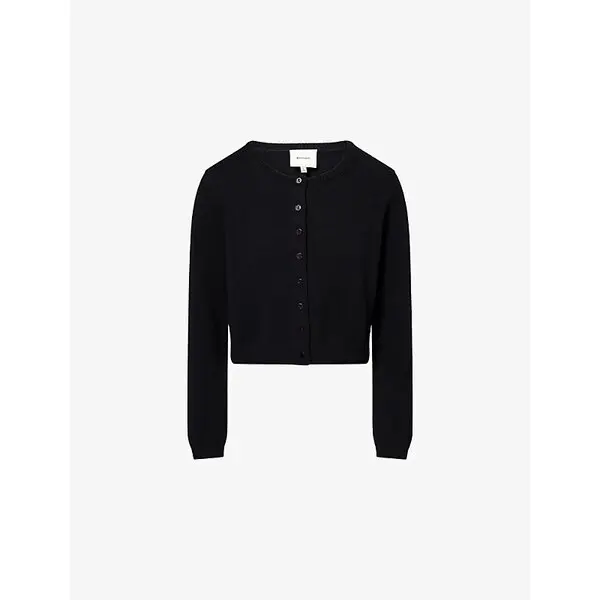 REFORMATION Clara Cotton Knitted Cardigan - Black