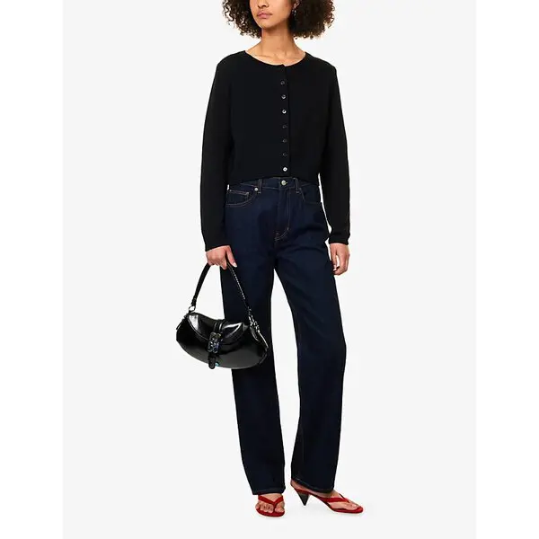 REFORMATION Clara Cotton Knitted Cardigan - Black