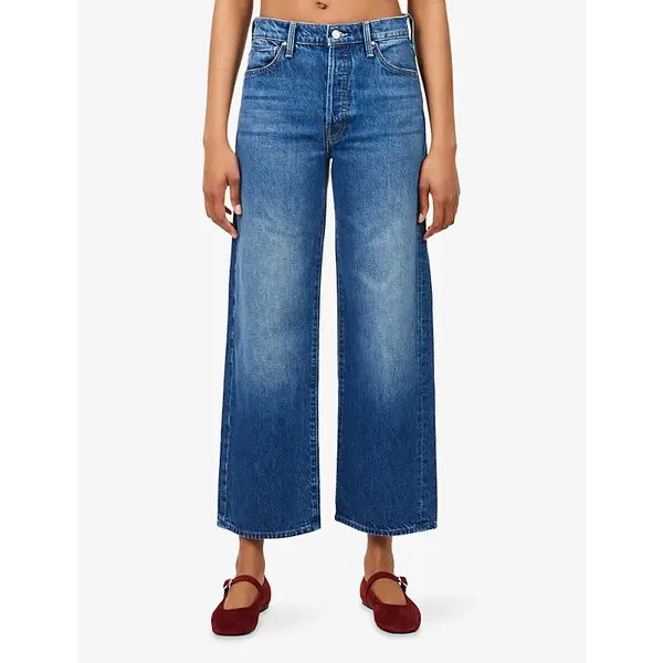 MOTHER The Dodger Button Flood Straight-leg Denim Jeans