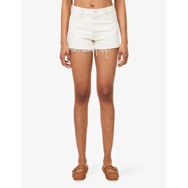 MOTHER The Dodger Frayed Denim Shorts