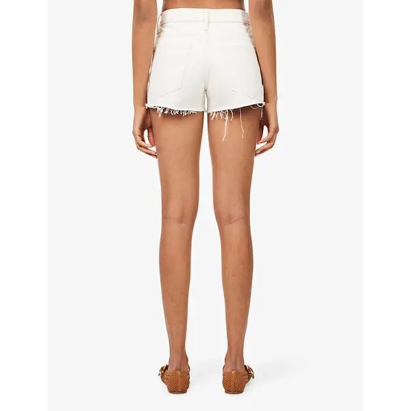 MOTHER The Dodger Frayed Denim Shorts