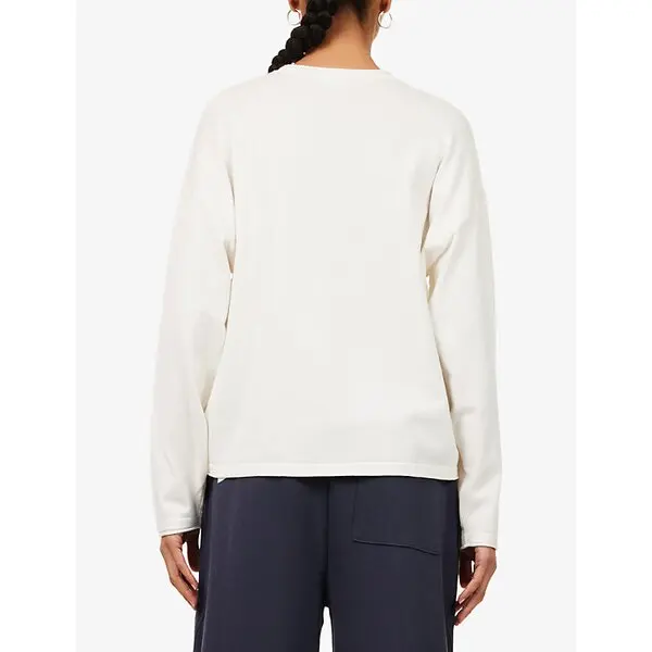 ADANOLA Varsity Knit Roll Hem Sweatshirt