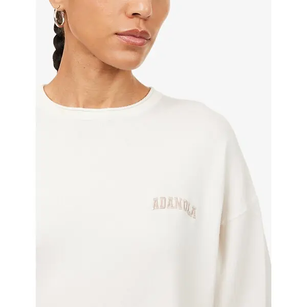 ADANOLA Varsity Knit Roll Hem Sweatshirt