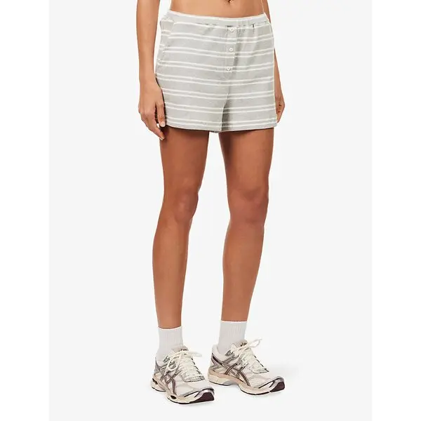 4TH & RECKLESS Chelsea Stripe Cotton-jersey Shorts