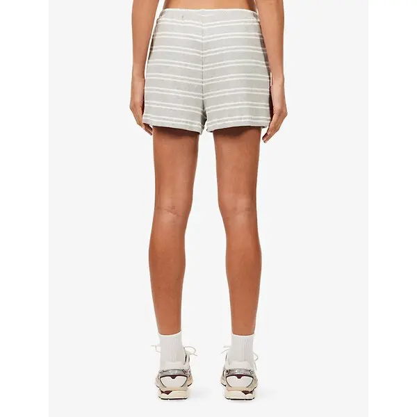 4TH & RECKLESS Chelsea Stripe Cotton-jersey Shorts