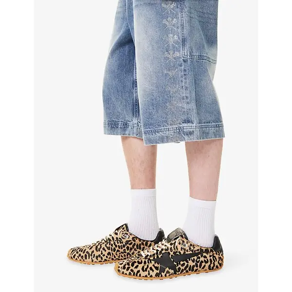 GODMADE Crystal Embellished Cotton Denim Shorts