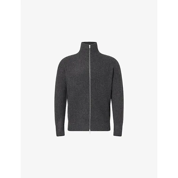 John Smedley Mallam Zip-up Cashmere And Wool-blend Jumper