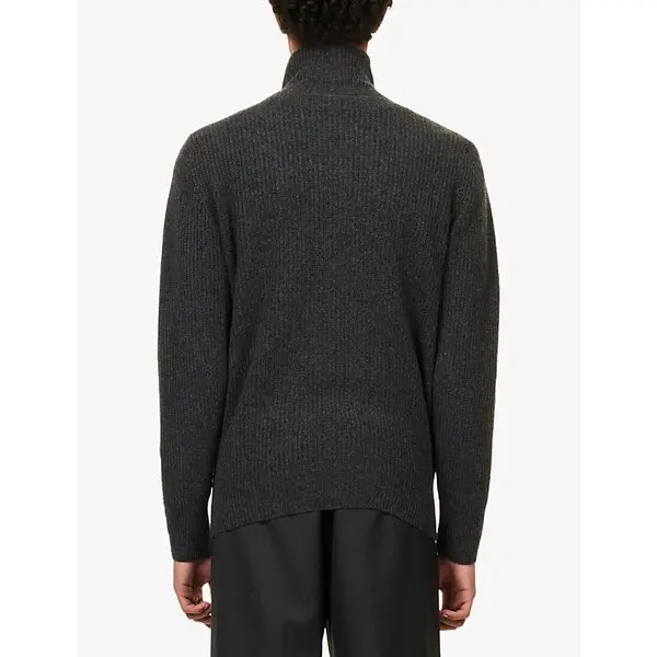 John Smedley Mallam Zip-up Cashmere And Wool-blend Jumper