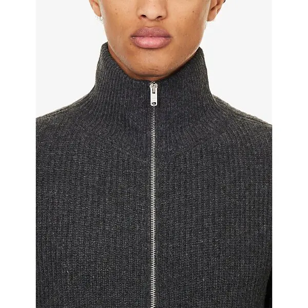 John Smedley Mallam Zip-up Cashmere And Wool-blend Jumper