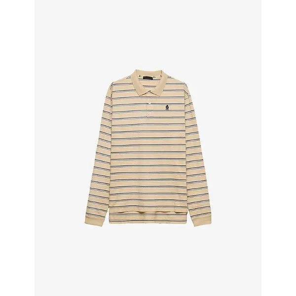 Prada Striped Cotton Pique Polo Shirt - Neutral