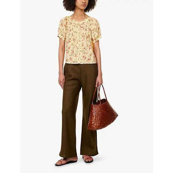 REFORMATION Calia Flora-printed Cotton-blend Top
