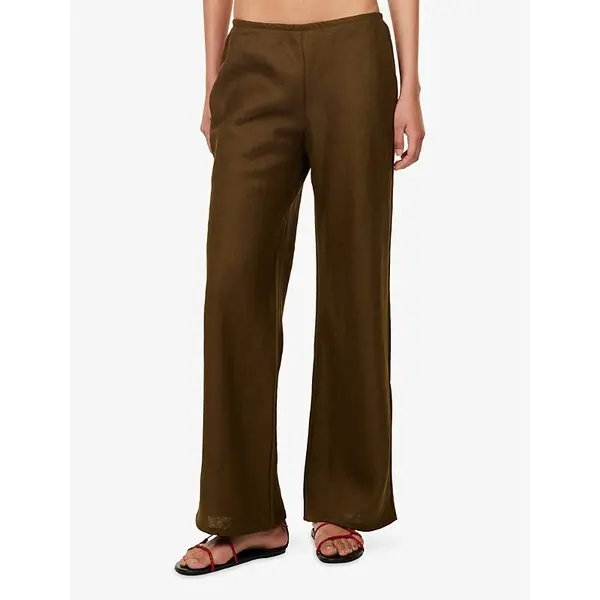 REFORMATION Gale Mid-rise Linen Trousers