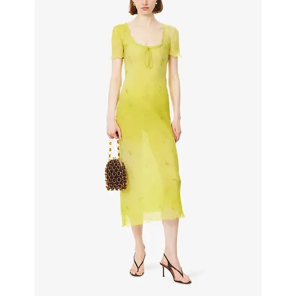 RAT AND BOA Anessa Sheer Chiffon Midi Dress