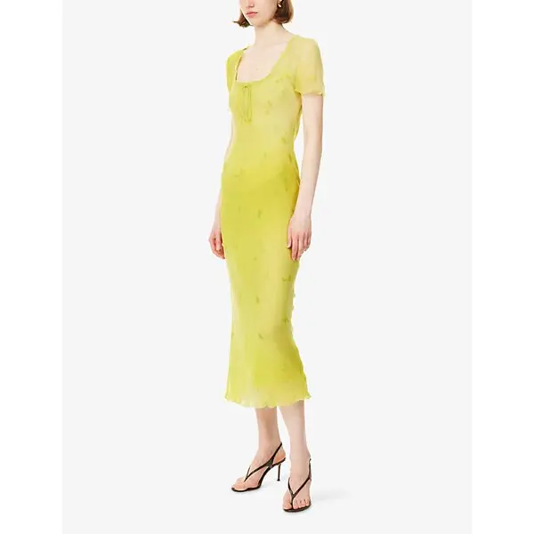 RAT AND BOA Anessa Sheer Chiffon Midi Dress