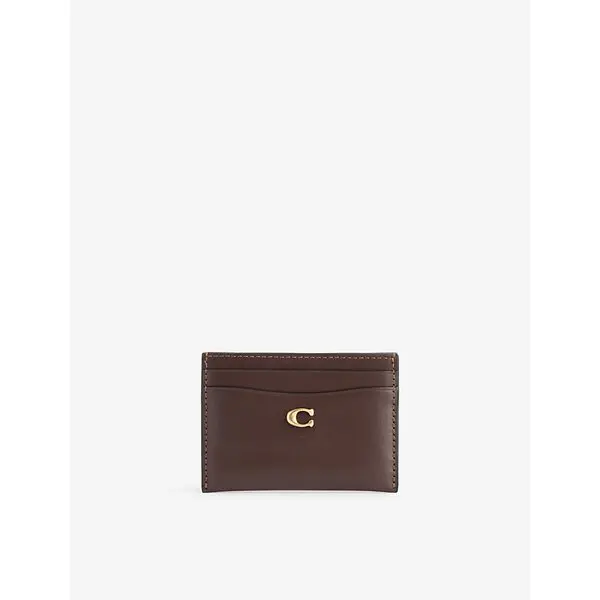 COACH Essentials Leather Card Case - B4/maple