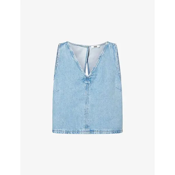 Paige Zola Cotton-blend Denim Top