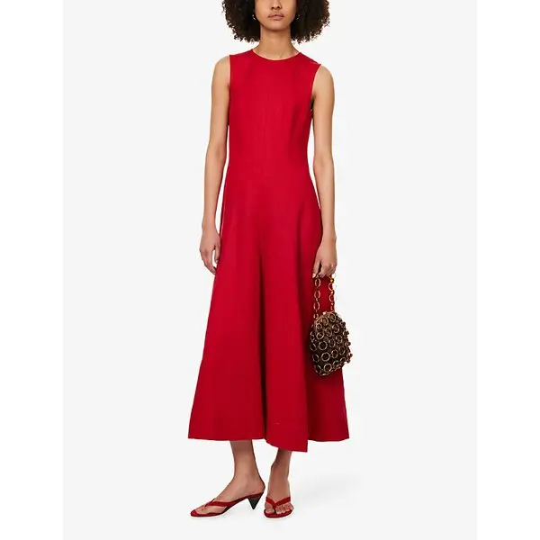 REFORMATION Cecilia Linen Midi Dress