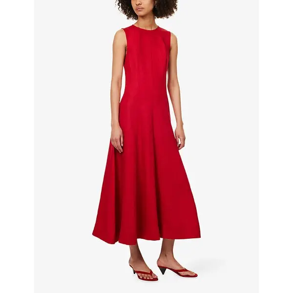 REFORMATION Cecilia Linen Midi Dress
