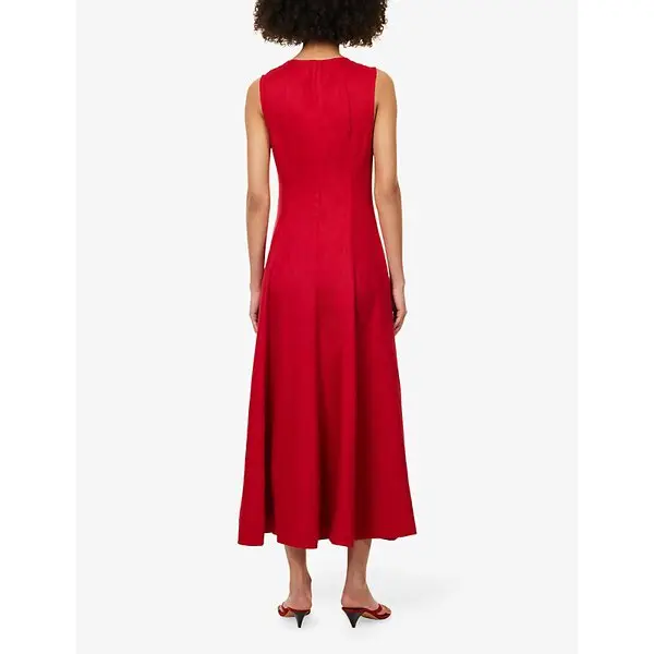 REFORMATION Cecilia Linen Midi Dress