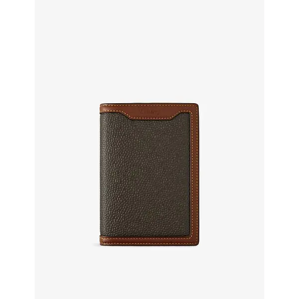 Mulberry Brand-embossed Scotchgrain Passport Cover - Mole-cognac