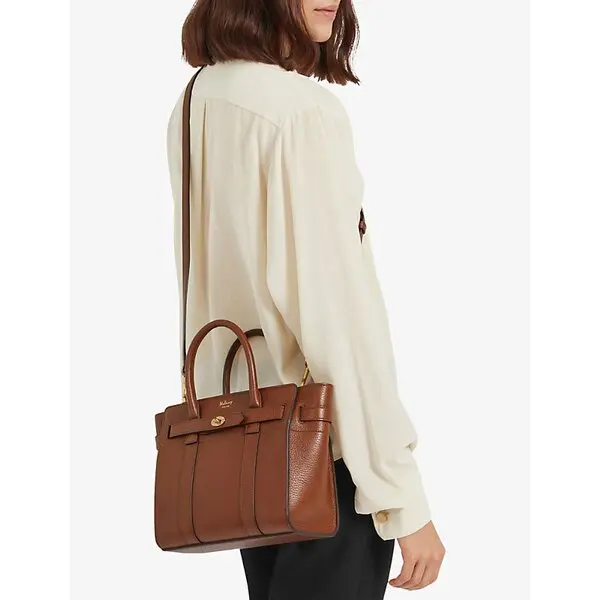 Mulberry Zipped Bayswater Mini Leather Cross-body Bag - Oak
