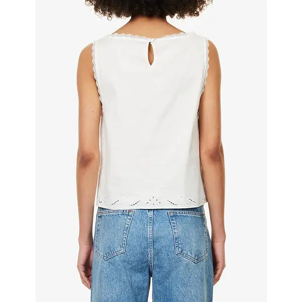 REFORMATION Fiorella Embroidered Top