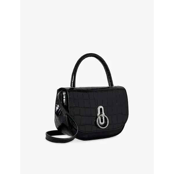 Mulberry Amberley Small Croc-effect Leather Top-handle Bag
