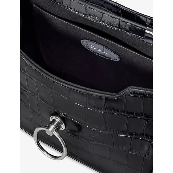 Mulberry Amberley Small Croc-effect Leather Top-handle Bag