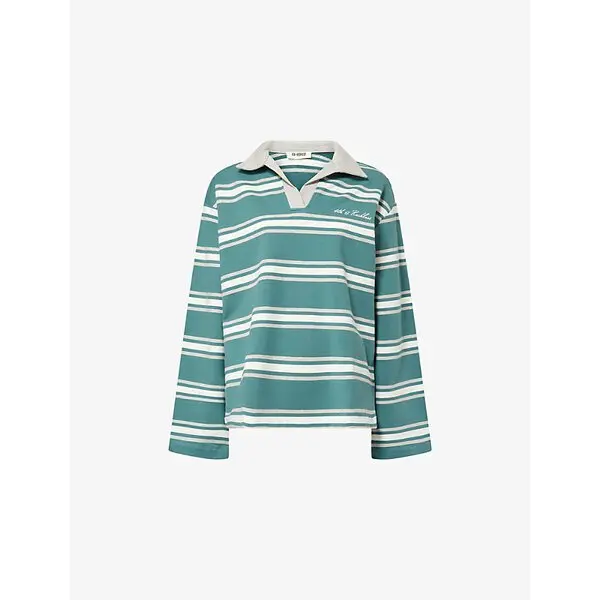 4TH & RECKLESS Darcy Striped Cotton-jersey Rugby Top