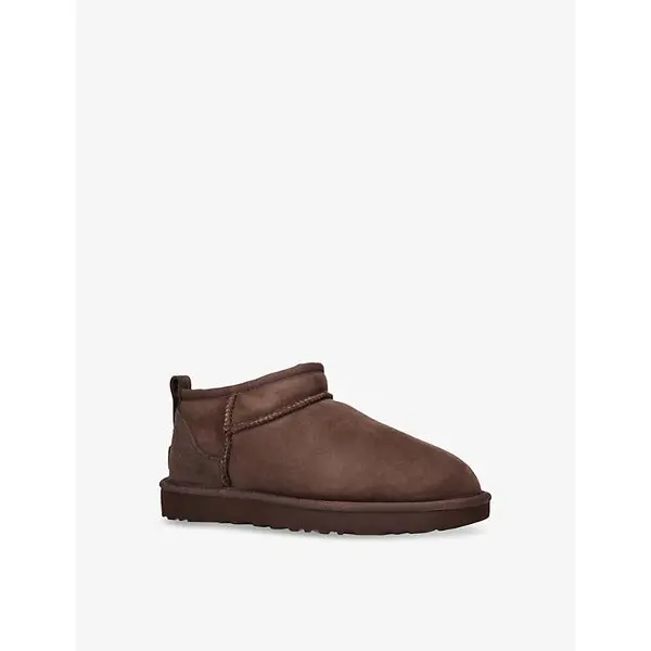 UGG Classic Ultra Mini Suede Ankle Boots - Dark Brown