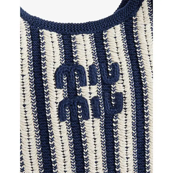 Miu Miu Ivy Crochet Cotton Tote Bag
