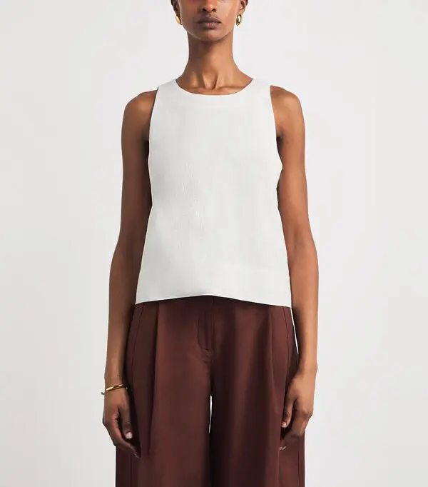 ME+EM Linen-blend Shell Top