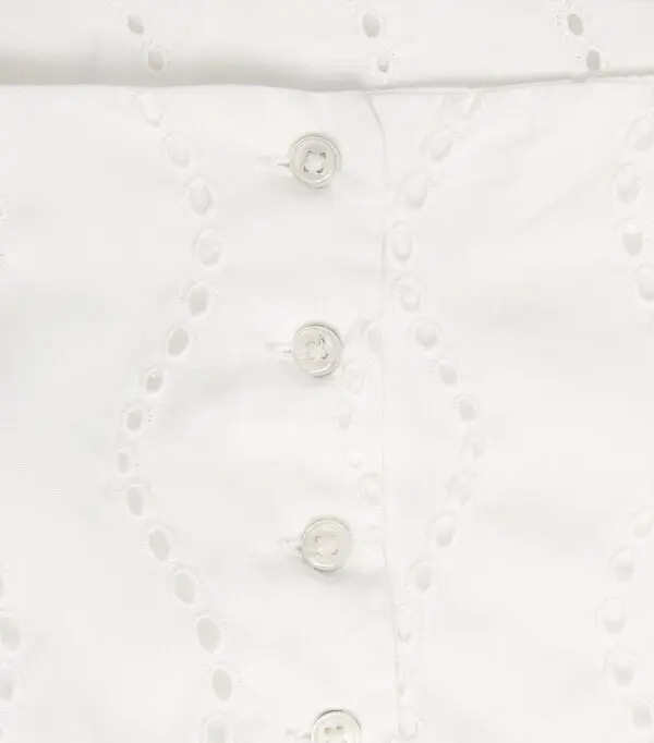 Polo Ralph Lauren Cotton Eyelet Puff Sleeve Blouse