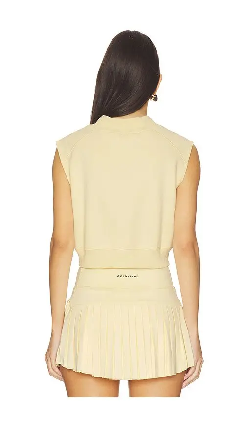 GOLD HINGE Mock Neck Sleeveless Cropped Top