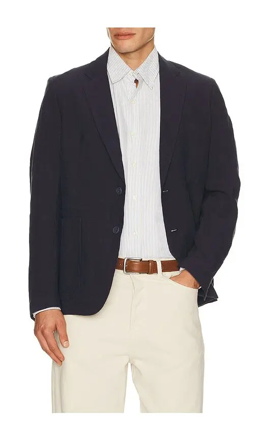 PERCIVAL Tailored Linen Blazer In . Also - Blue