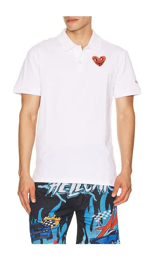 REASON Keith Haring Heart Polo In . Also