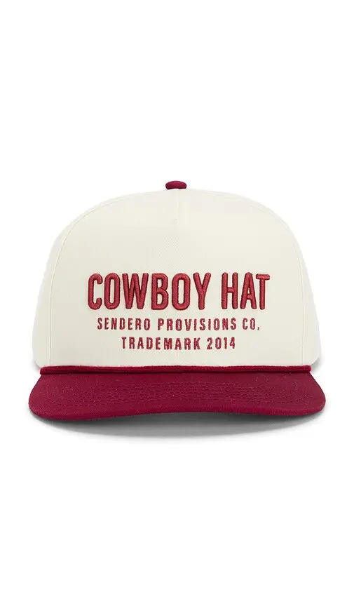 SENDERO PROVISIONS CO. Cowboy Hat Panel Cap - Cream