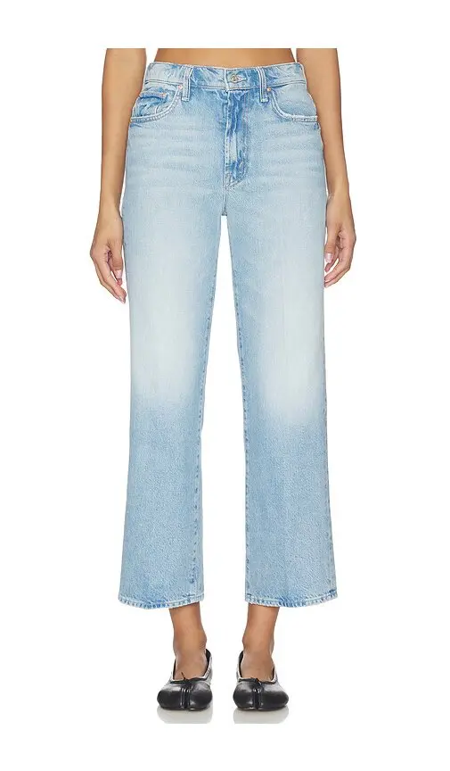 MOTHER The Rambler Zip Flood Jeans In Light Wash