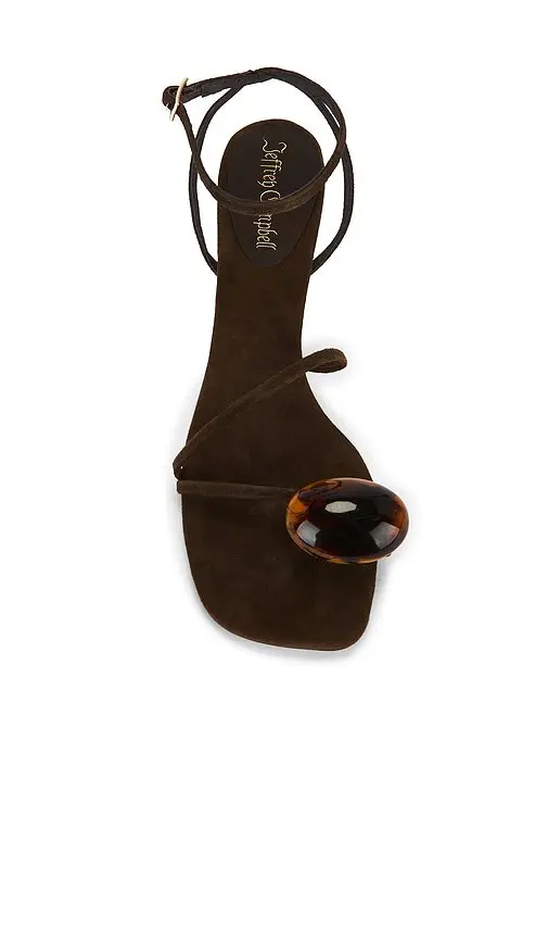 Jeffrey Campbell Carnelian Embellished Suede Sandals - Brown