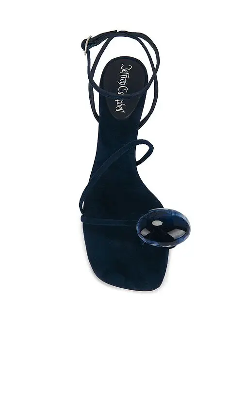 Jeffrey Campbell Carnelian Embellished Suede Sandal - Navy