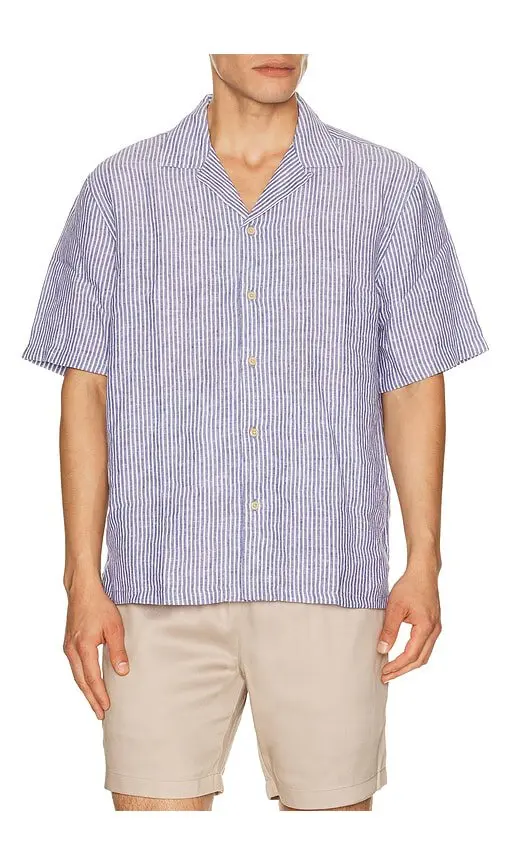 Faherty Brand Short Sleeve Laguna Linen Camp Shirt In . Also