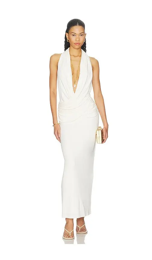 Misha Collection The Cabana Cupro Maxi Dress - Ivory