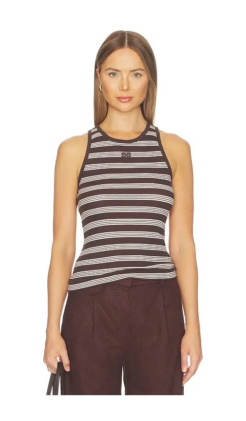 GANNI Soft Cotton Rib Tank Top