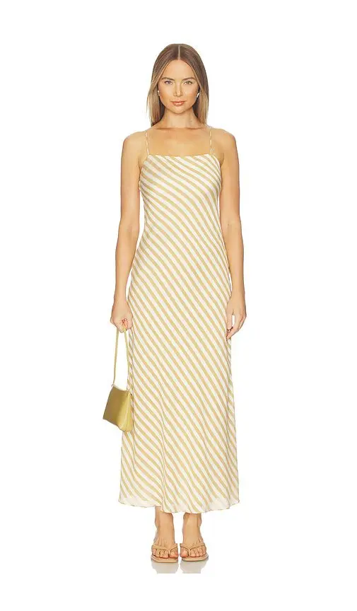 Onia Slip Dress With Diagonal Stripes