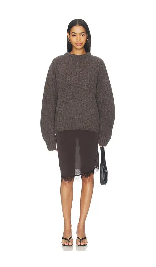 AYA MUSE Ribbed Crewneck Knit Sweater
