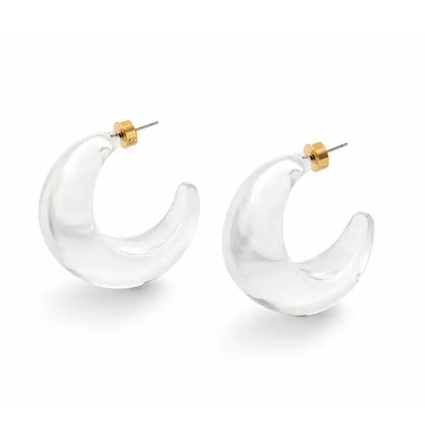 HYE JANE JEWELRY Crescent Resin Hoop Earrings - White