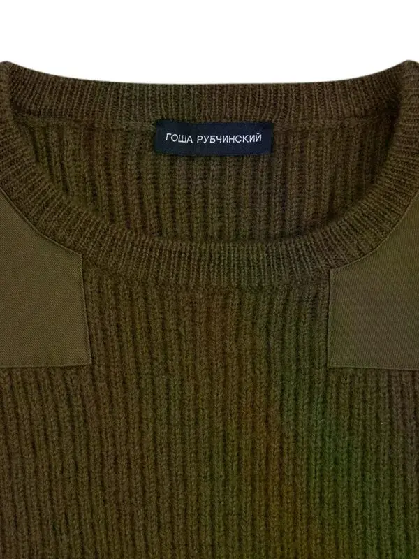 Gosha Rubchinskiy Panelled Ribbed-knit Sweater