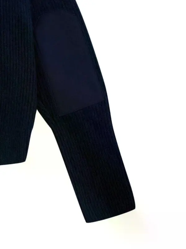 Gosha Rubchinskiy Ribbed-knit Patch-detail Sweater - Blue