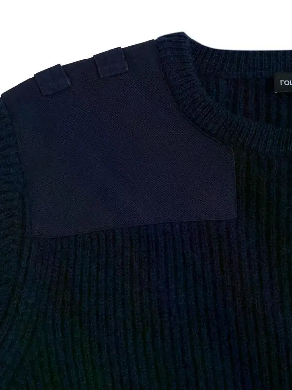 Gosha Rubchinskiy Ribbed-knit Patch-detail Sweater - Blue